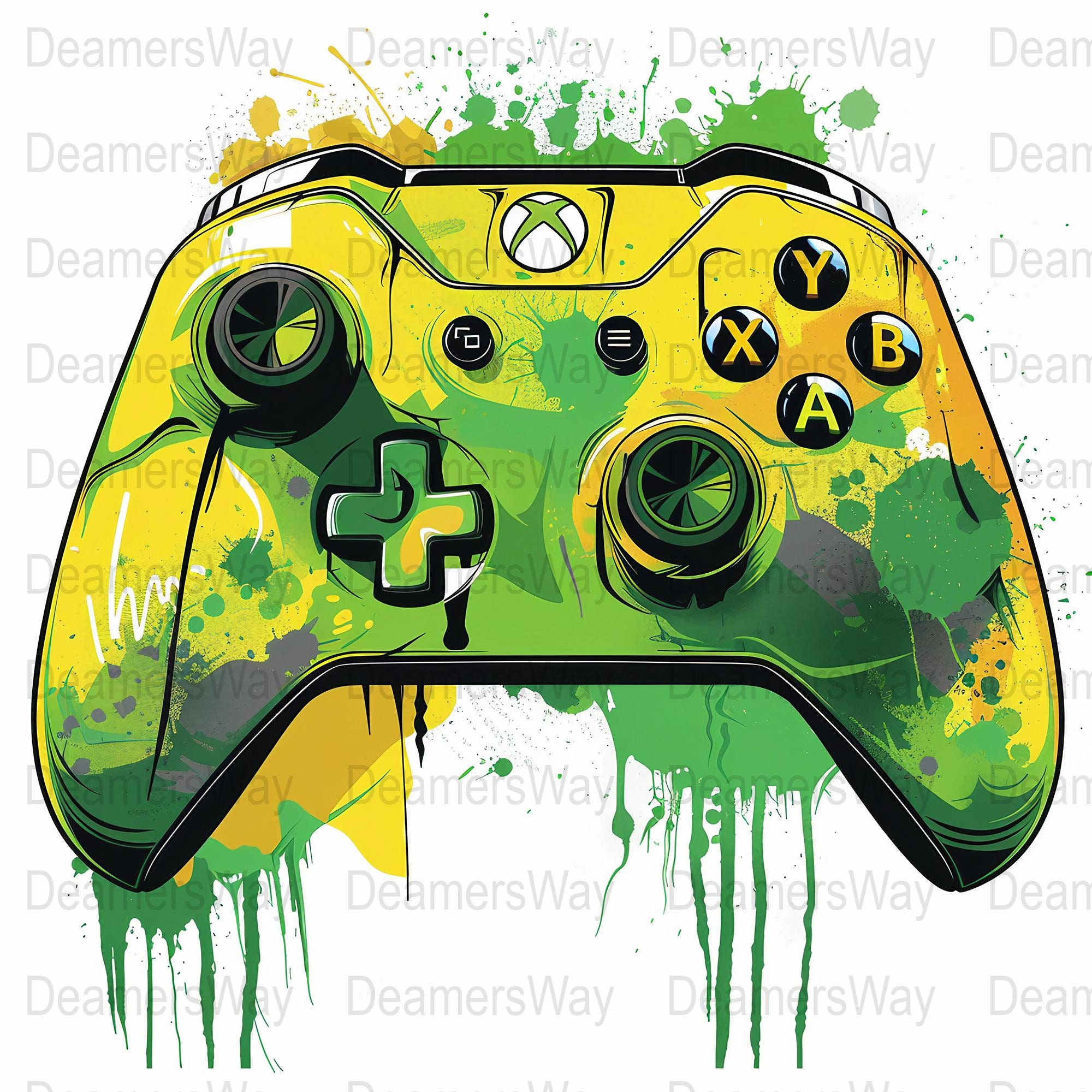 Game Controller Digital Clipart, Colorful Gamer Room Decor, Digital ...