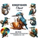 Steampunk Kingfisher Clipart, Mechanical Bird Graphics Flying Gears ...
