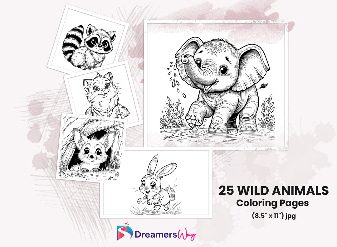 25 Wild Animals Coloring Pages. Wild Animals Coloring Book. Printable ...