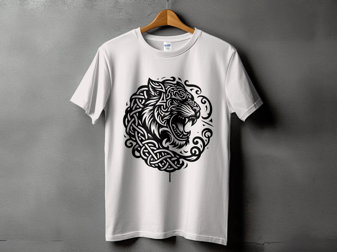 Angry Roaring Tiger Svg, Celtic Tiger Black Vector Illustration, Tiger ...