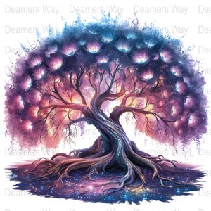 10 Mystical Tree of Life Digital Artwork, Fantasy Tree Clipart Bundle ...