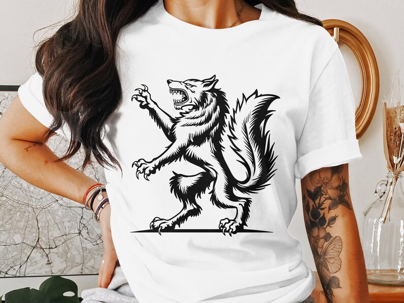 Vector de lobo heráldico svg, ai, eps, png, archivos dxf, lobo svg ...