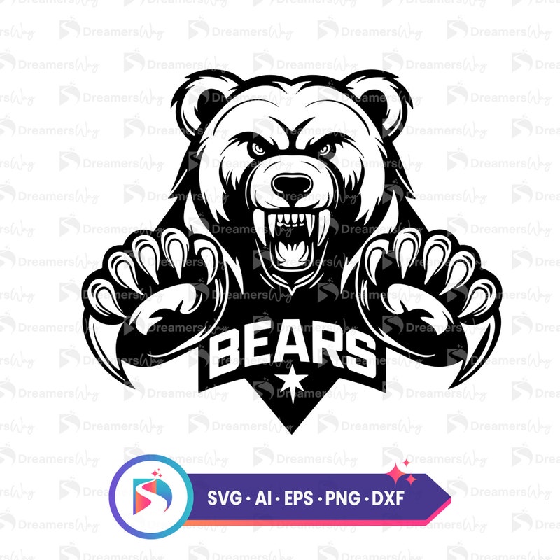 Angry Bear Svg - Etsy