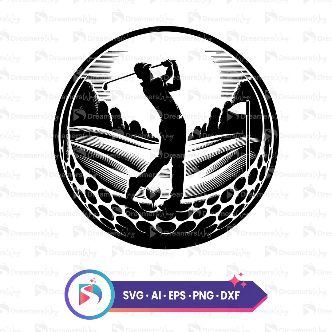 Golf Player With Golf Ball Svg, Digital Golf Cut Files, Sports Clipart ...