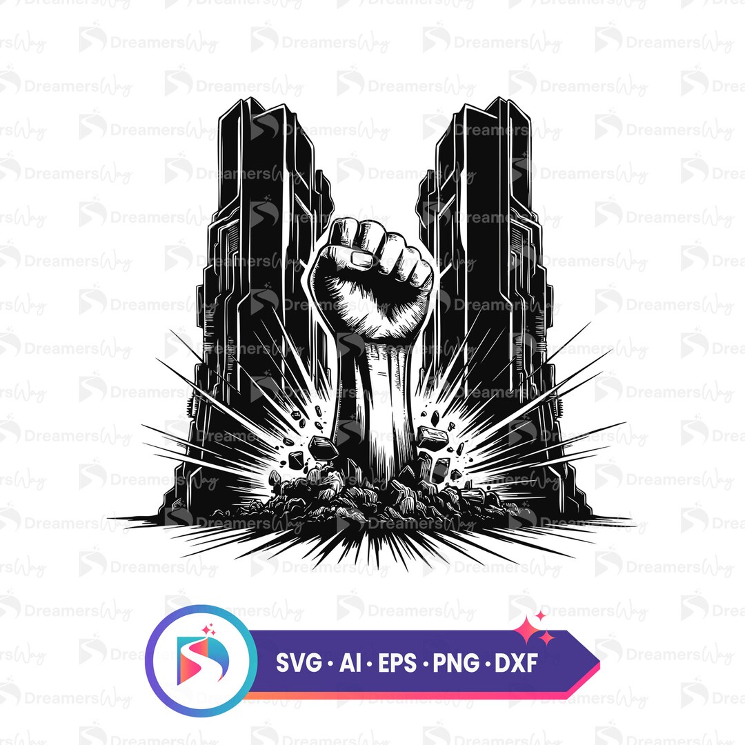 Strong Hand, Inspirational Svg Digital Art, Empowerment Fist ...
