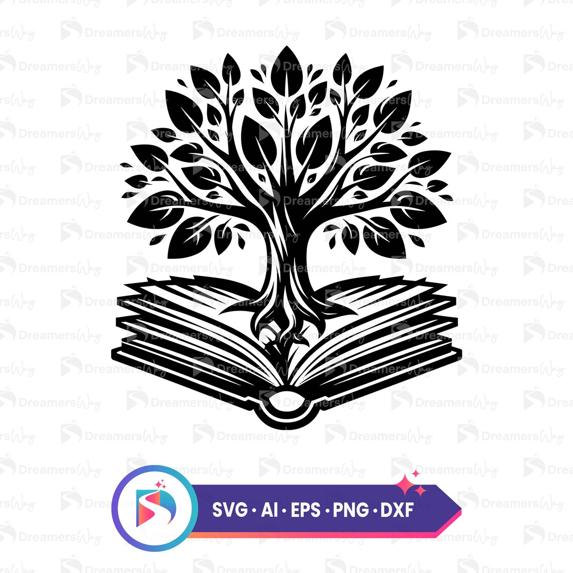 Tree of Life Svg, Open Book Vector Graphic, Digital Download ...