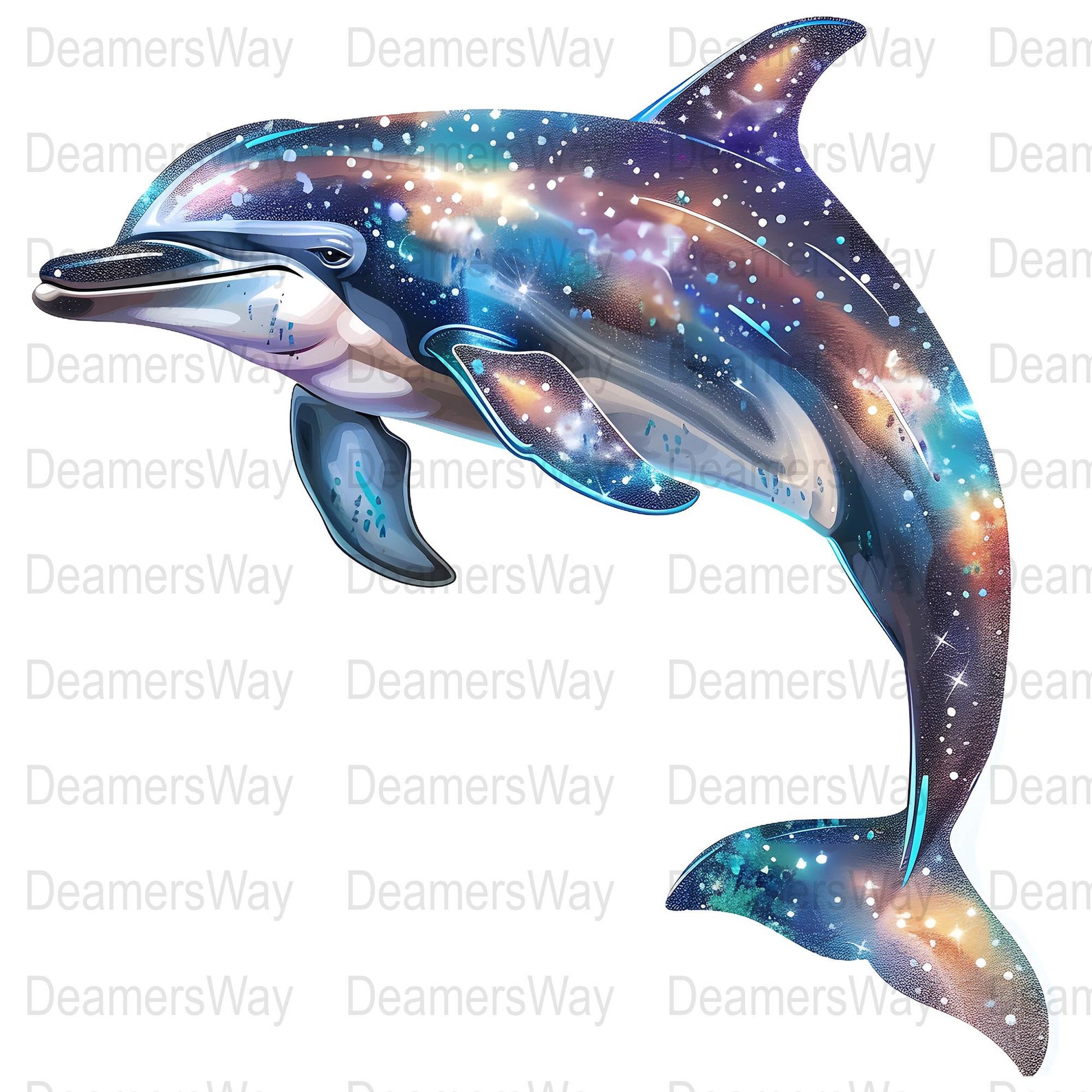Cosmic Dolphin Clipart Bundle: 10 High-quality Transparent Png Files ...