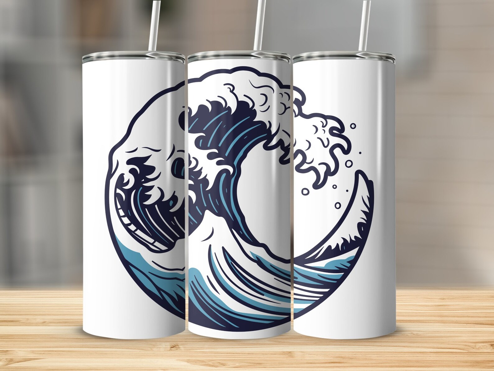Ocean Waves Vector Illustration, Wall Art, Svg Png Eps Dxf Files ...