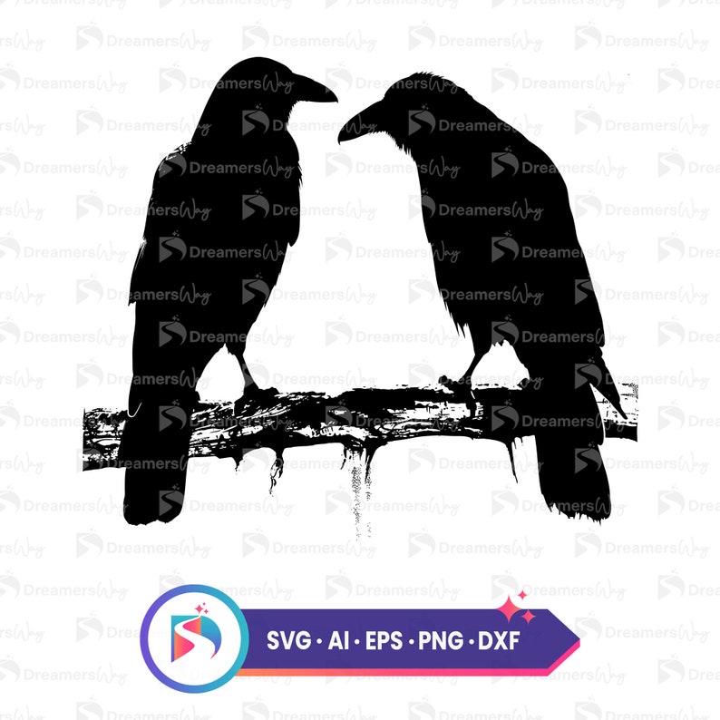 Raven Silhouette Svg, Ai, Eps, Dxf, Png, Instant Download, Digital File ...