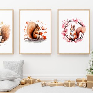 Watercolor Squirrel Bundle, Cute Animal Clipart, Woodland Animal ...