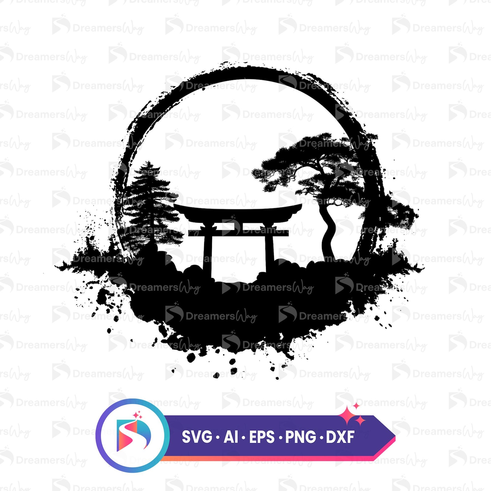 Torii Gate Vcetor Illustration, Torii Gate Svg, Torii Gate Svg Files ...