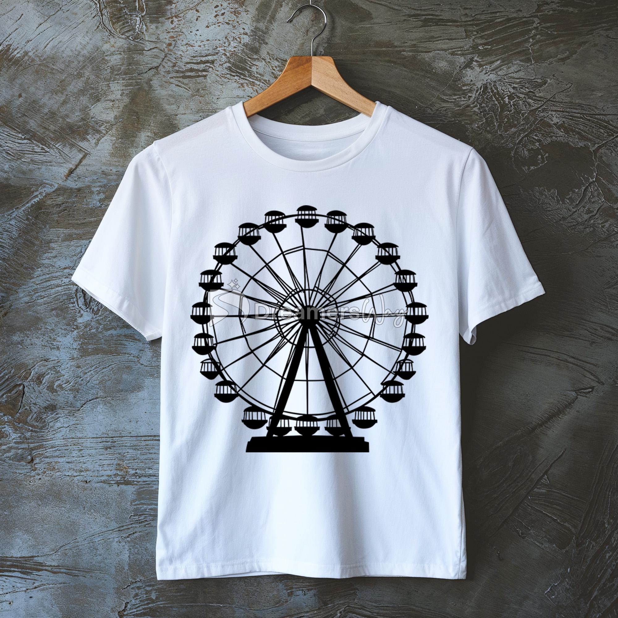 Ferris Wheel SVG, Ferris Wheel Graphic SVG, Ferris Wheel Silhouette Cut ...