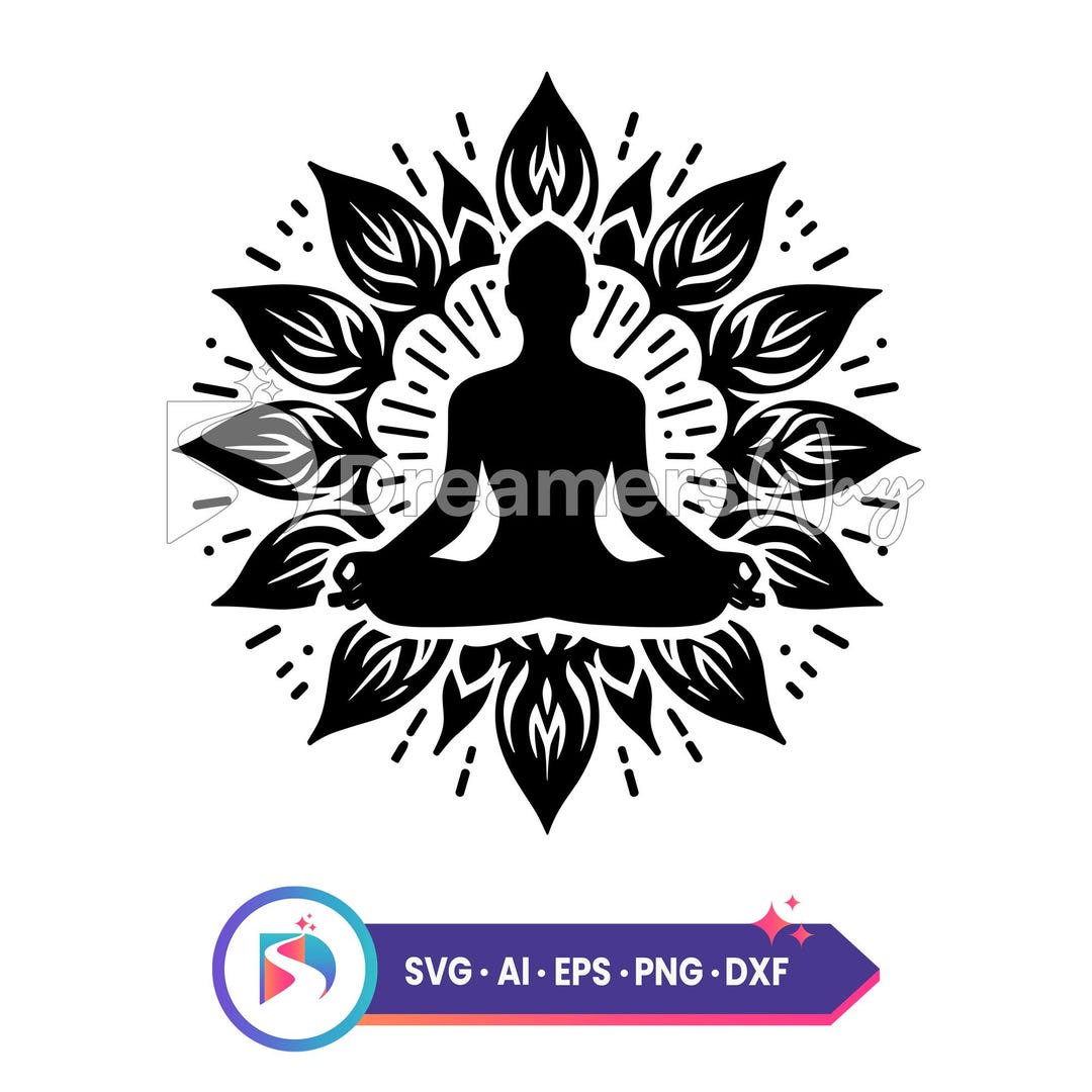 A Person in a Meditative Pose Vector Illustration Svg, Ai, Eps, Png ...