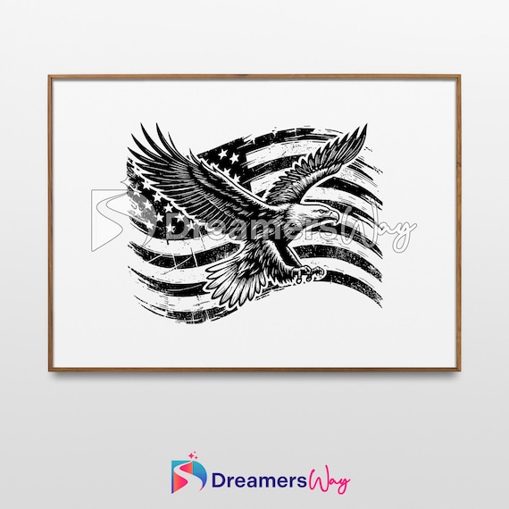 American Eagle Flag Vector