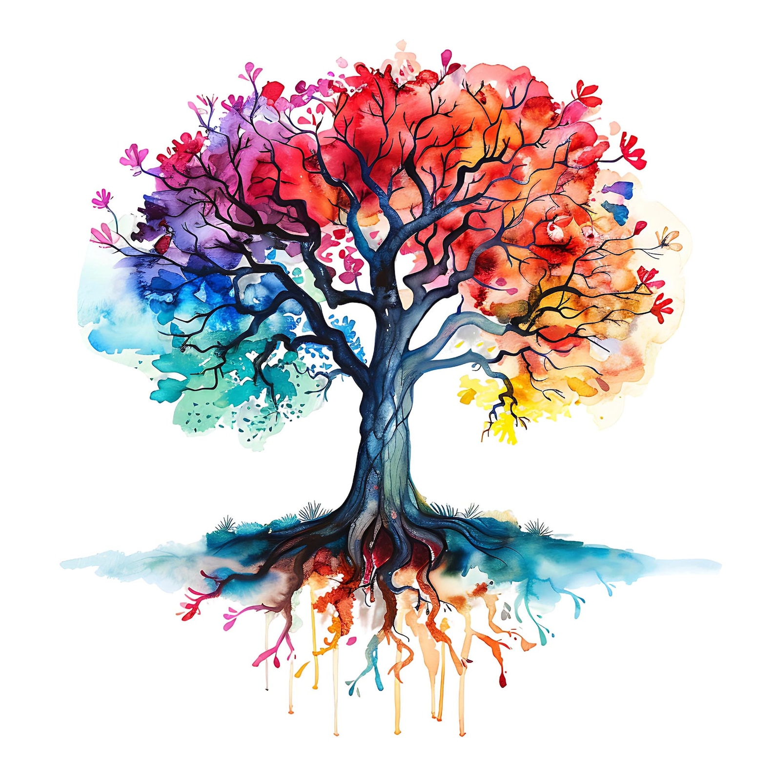 10 Watercolor Tree of Life Digital Clipart, Tree of Life Illustration ...