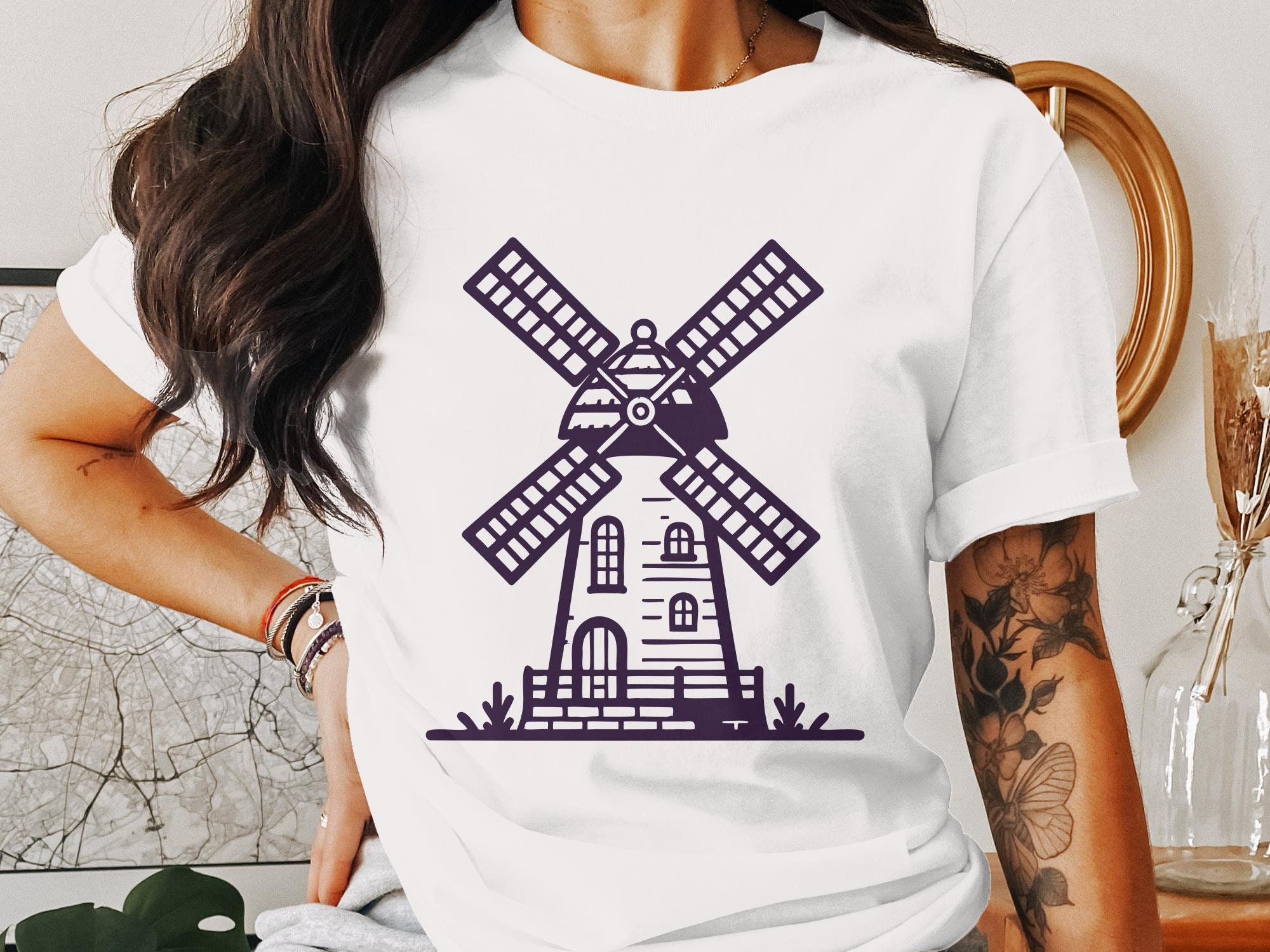 Windmill, Svg, Ai, Eps, Dxf, Png Files for Windmill Vector Illustration ...