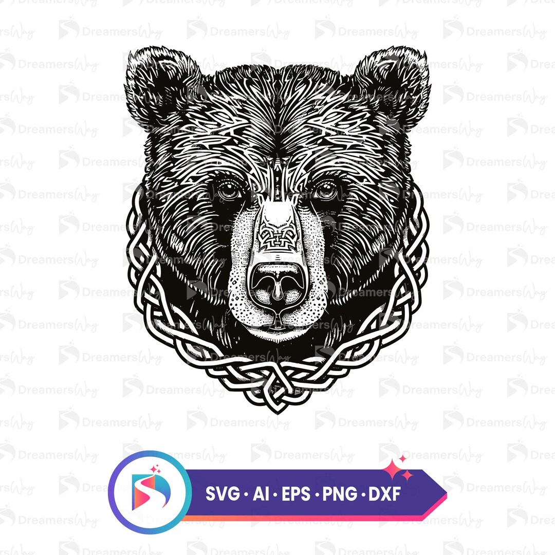 Celtic Bear Vector Art, Geometric Bear Digital Download, Ai, Eps, Svg ...