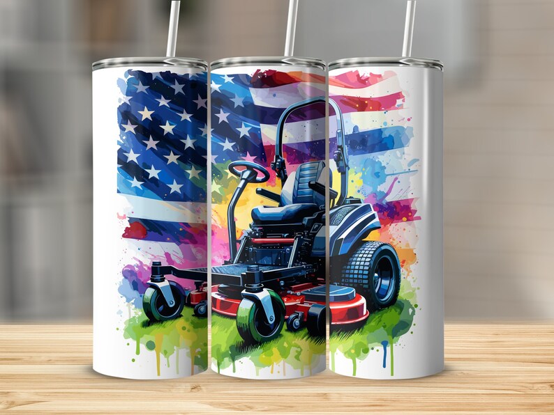 Watercolor Patriotic Lawn Mower Svg, American Flag Digital Art, Ai, Eps ...