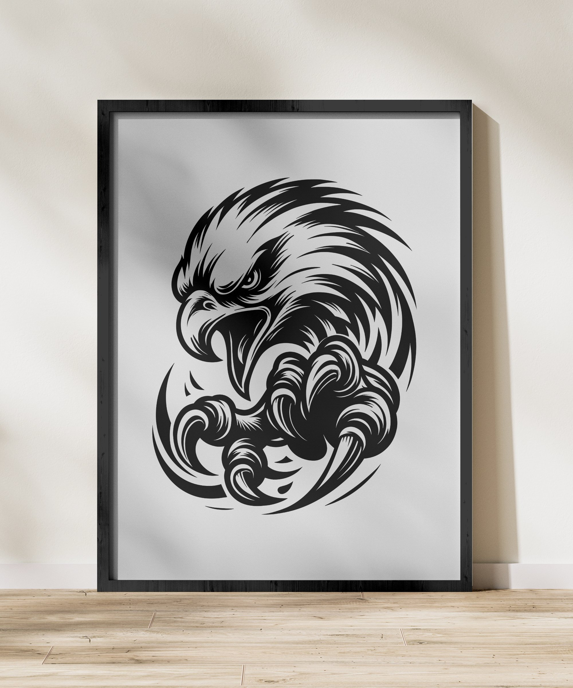 Angry Eagle Vector Illustration, Eagle Svg, Ai, Eps, Png, Dxf Files for ...