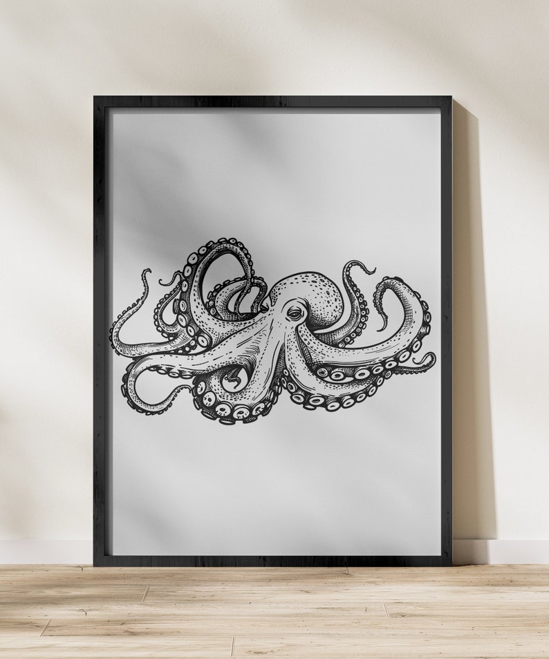 Octopus Vector Illustration, Svg, Ai, Eps, Png, Dxf Files, Digital ...
