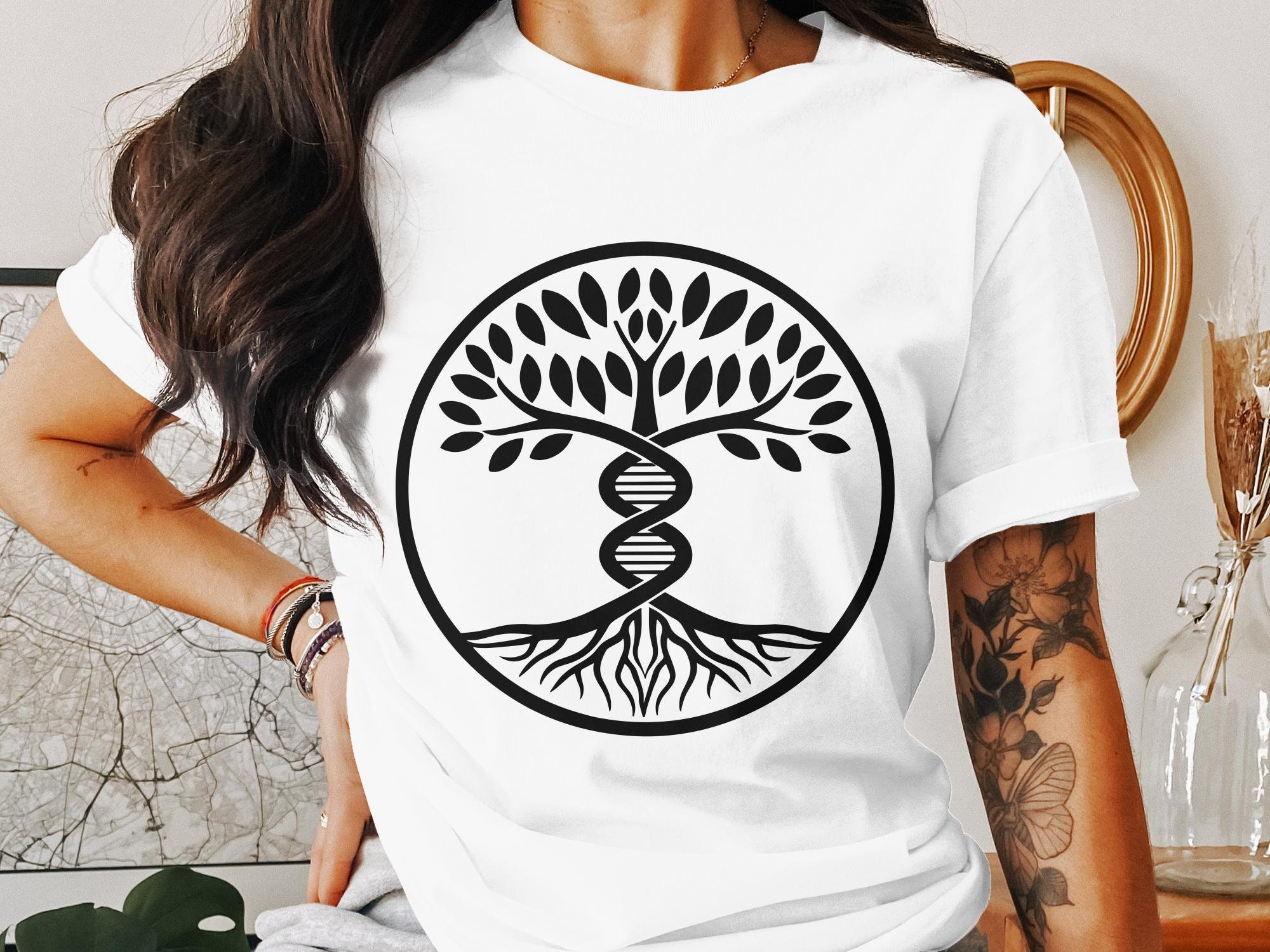 Tree With Shape of Dna Vector Art Svg, Dxf, Png, Ai, Eps Files, Cricut ...