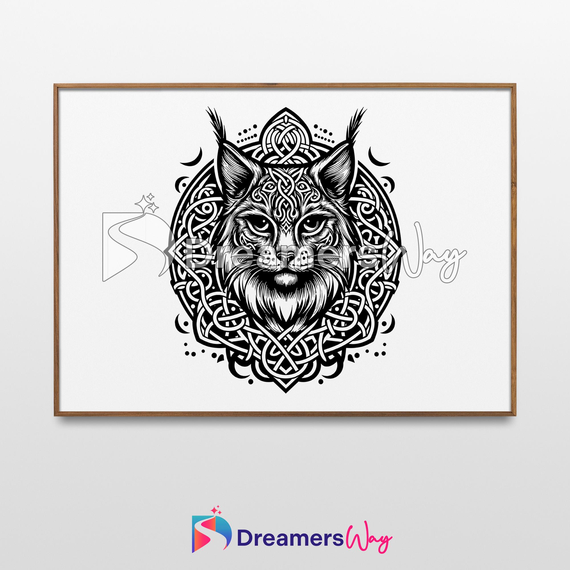 Celtic Lynx Mandala Svg, Digital Download, Tattoo Design Art, Printable ...
