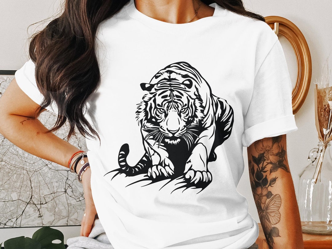 Tiger Vector Illustration, T-shirt Design, Best for Print on Demand ...