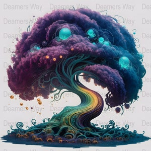 10 Mystical Tree of Life Digital Artwork, Fantasy Tree Clipart Bundle ...