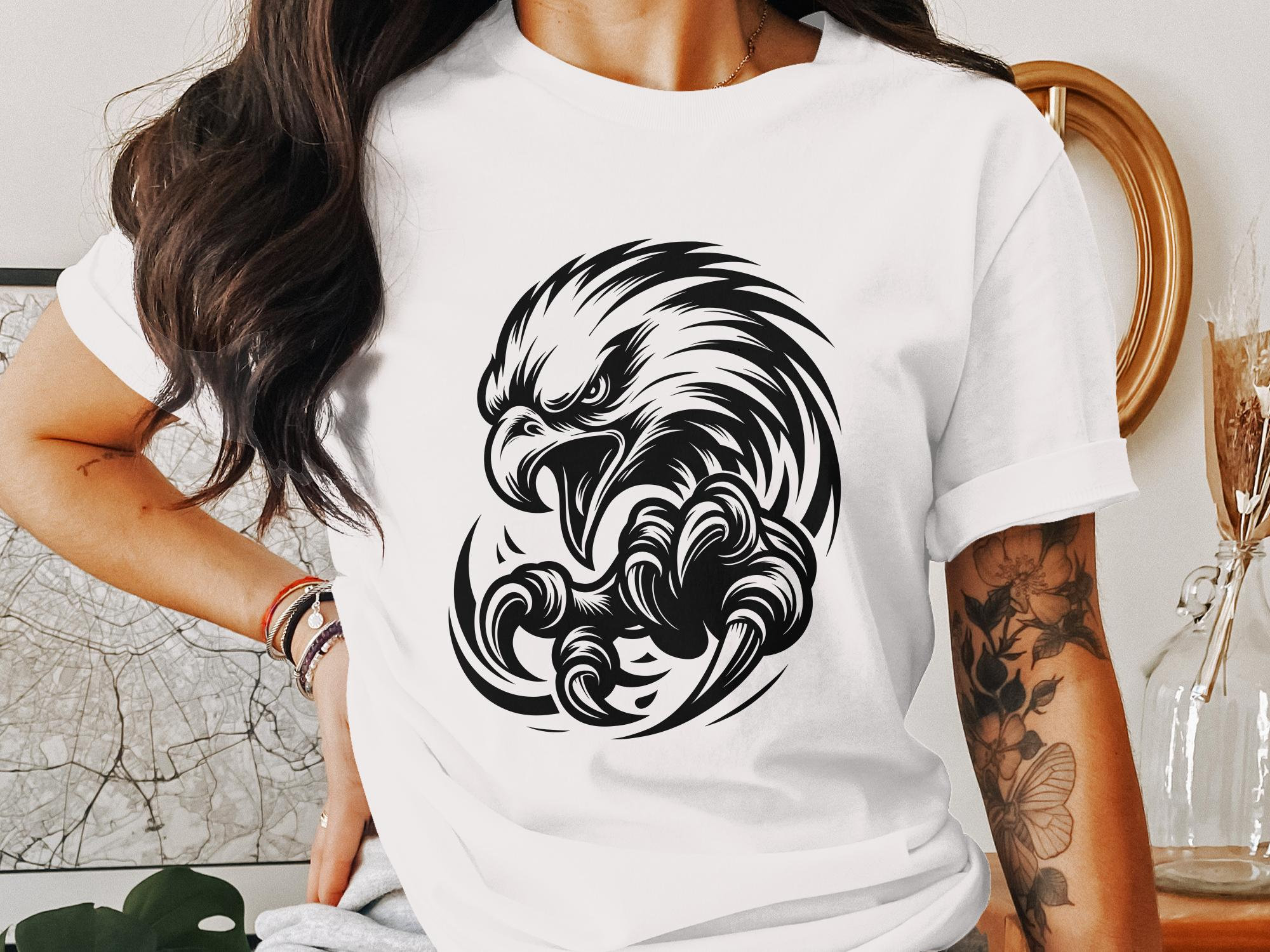 Angry Eagle Vector Illustration, Eagle Svg, Ai, Eps, Png, Dxf Files for ...