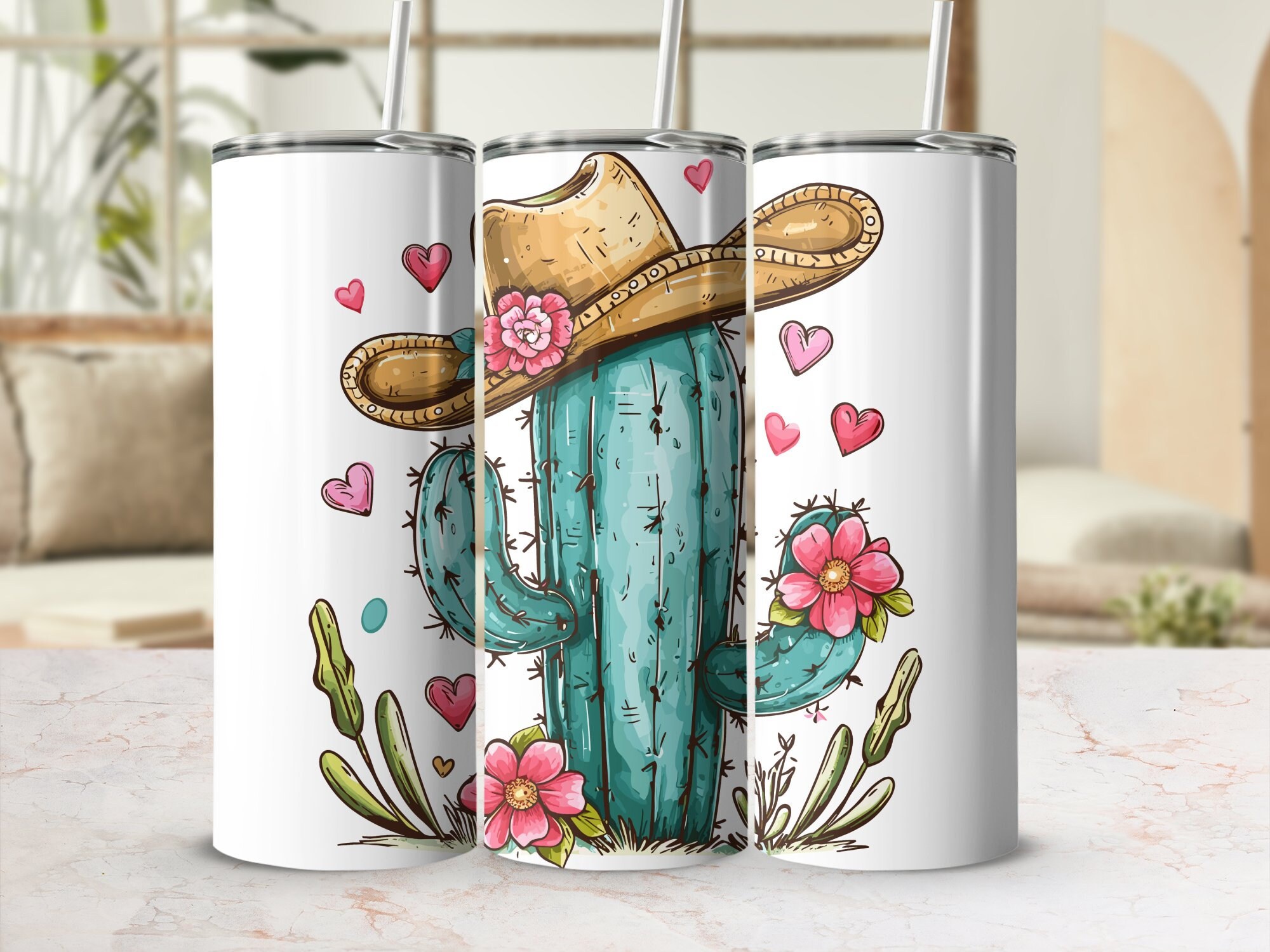Western Cactus With a Cowboy Hat Vector Illustration, Cactus Svg Cut ...