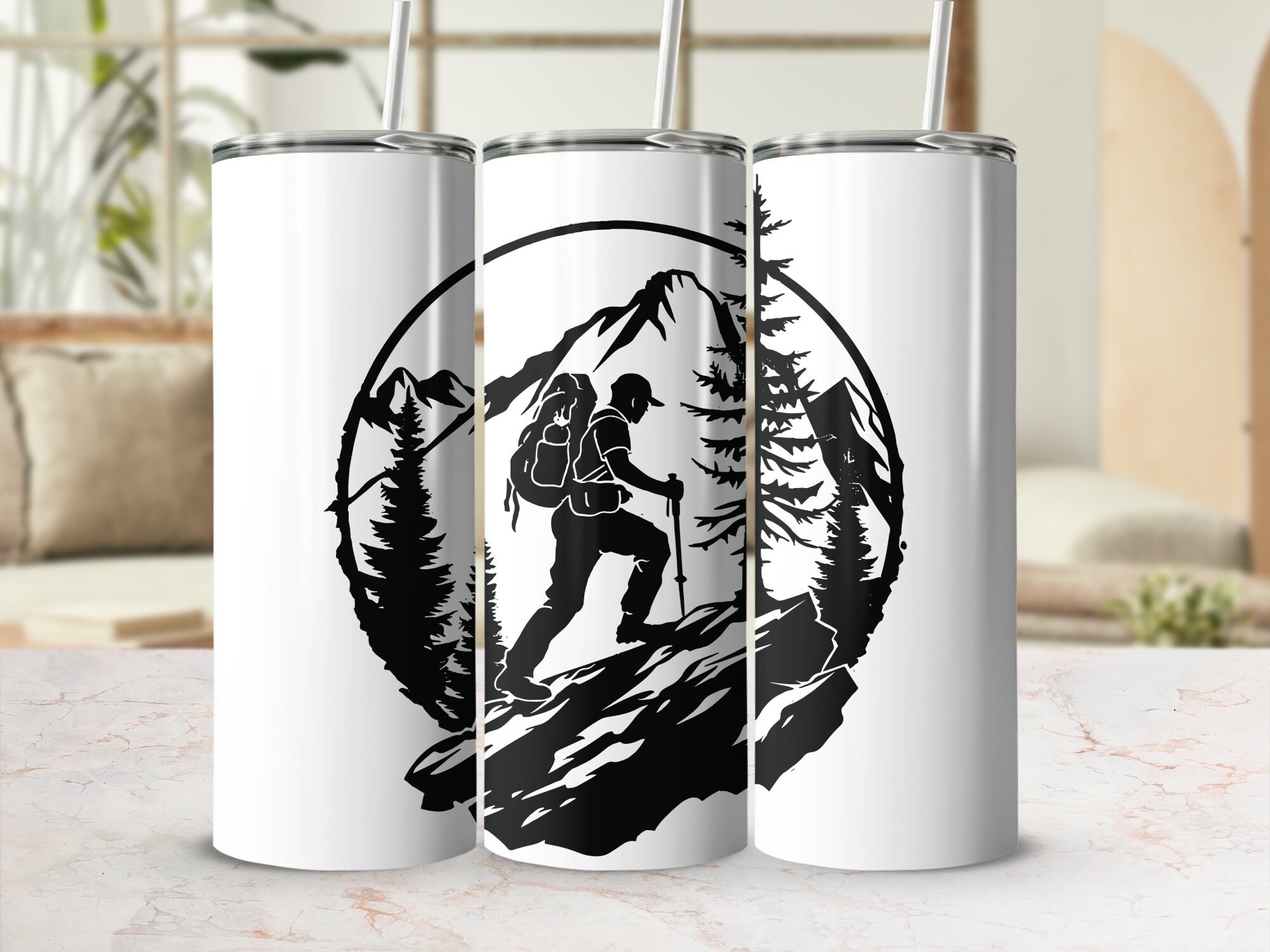Hiking Adventure Vector Art, Svg, Png, Dxf Files, Mountain Scene With ...