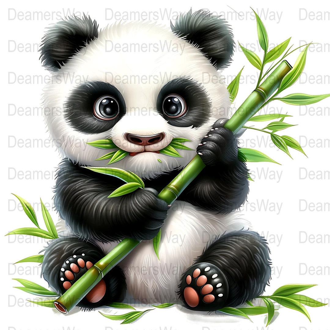 10 Cute Panda Digital Clipart, Panda Animal Illustration, Instant ...