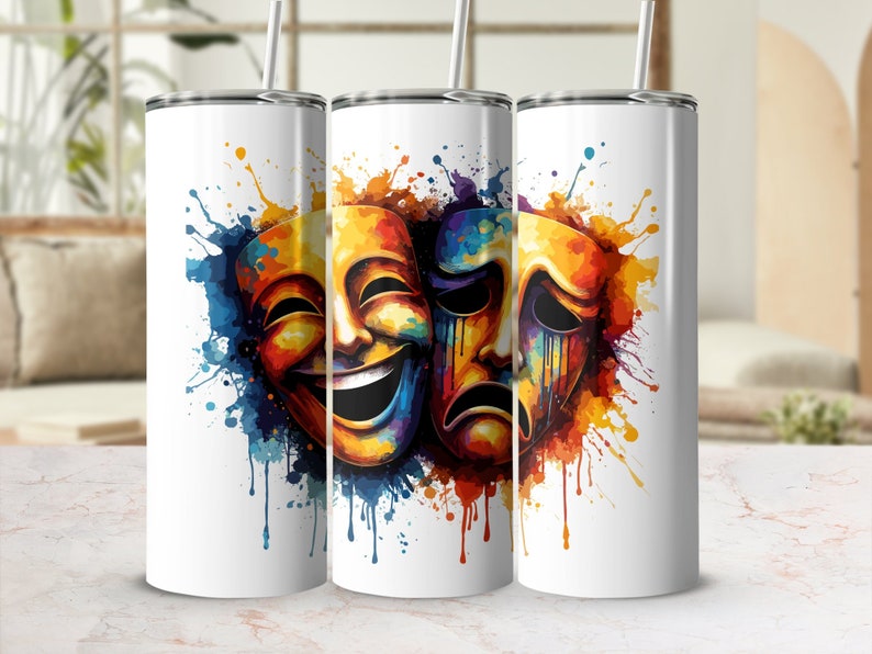 Colorful Theater Masks Svg, Artistic Theater Faces, Digital Download ...