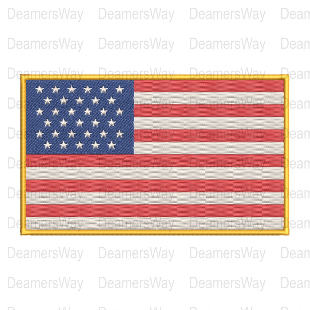 Embroidered Usa Flag Design Digital Download, Machine Embroidery Flag ...