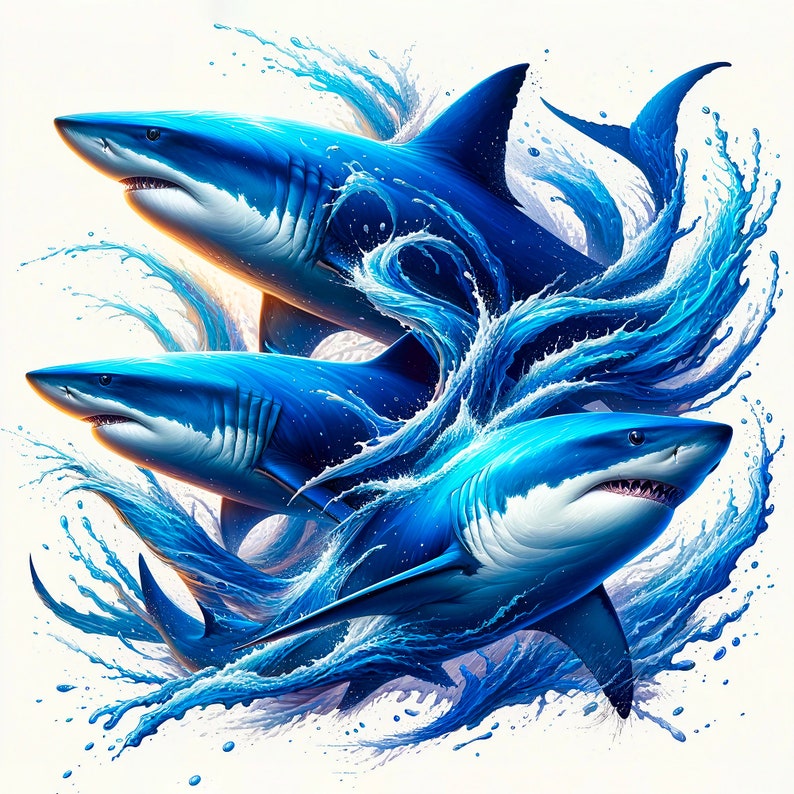 10 Shark Digital Art, Ocean Predator Illustration, High-resolution Png ...