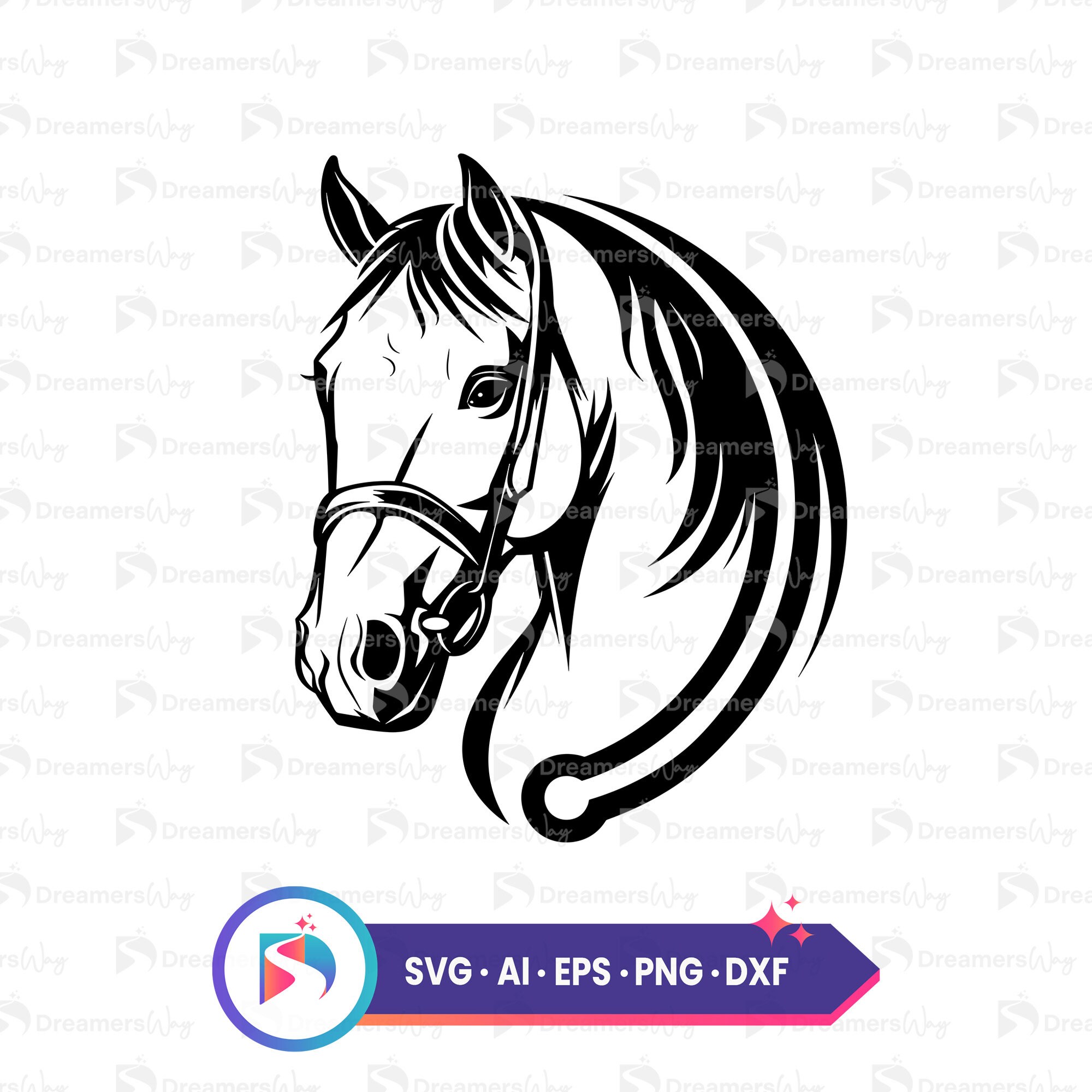 Horse Face Vector Illustration, Wall Art, Horse Svg, Printable ...