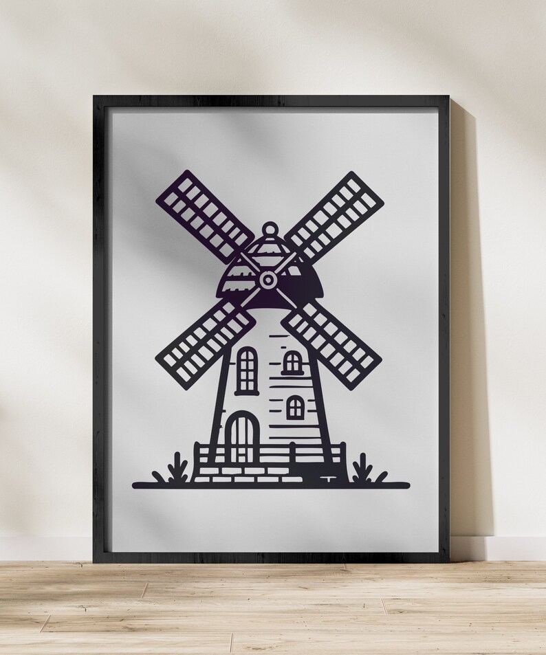 Windmill, Svg, Ai, Eps, Dxf, Png Files for Windmill Vector Illustration ...