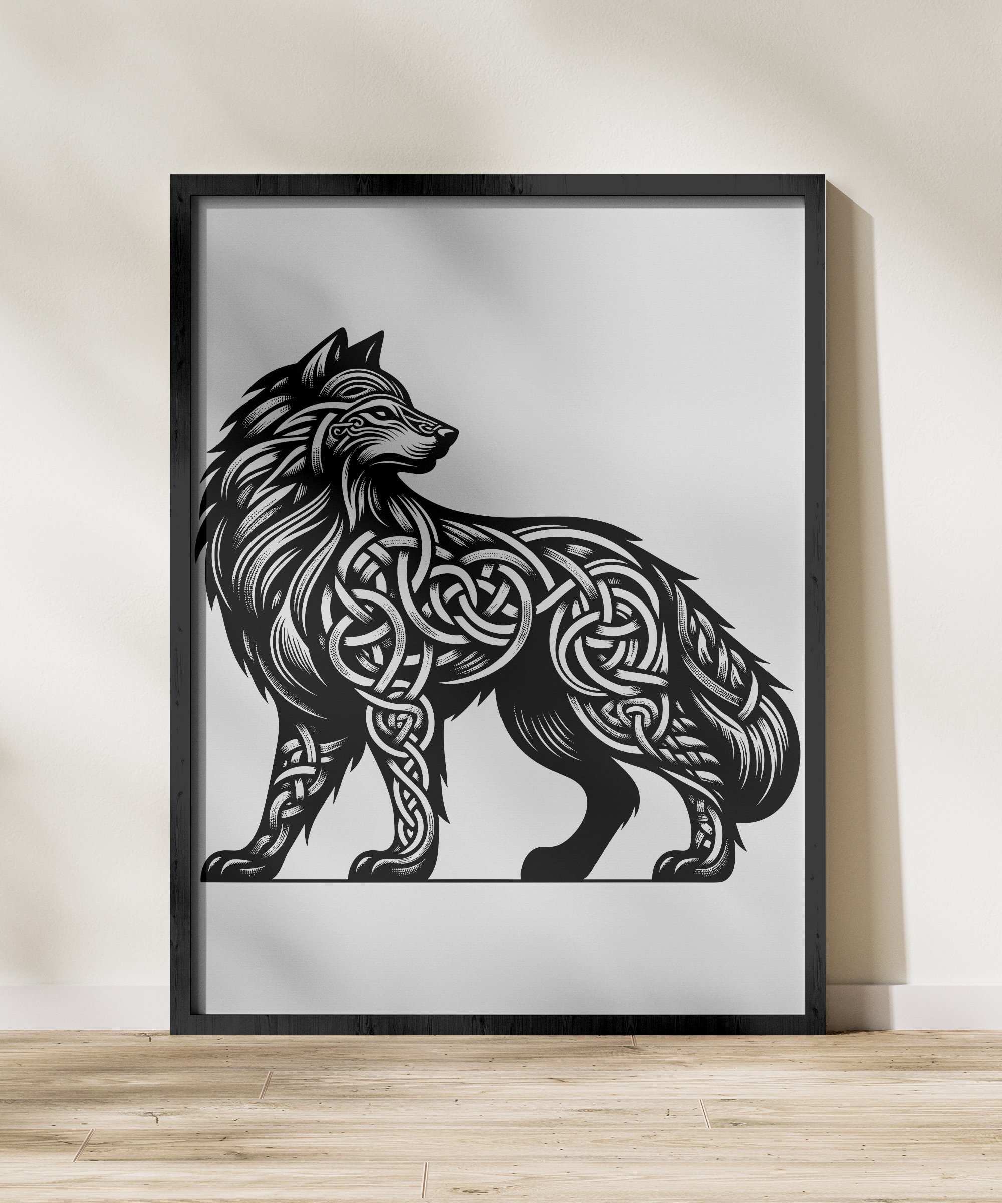 Celtic Wolf Svg, Wolf Black Vector Illustration, Wolf Svg Files for ...