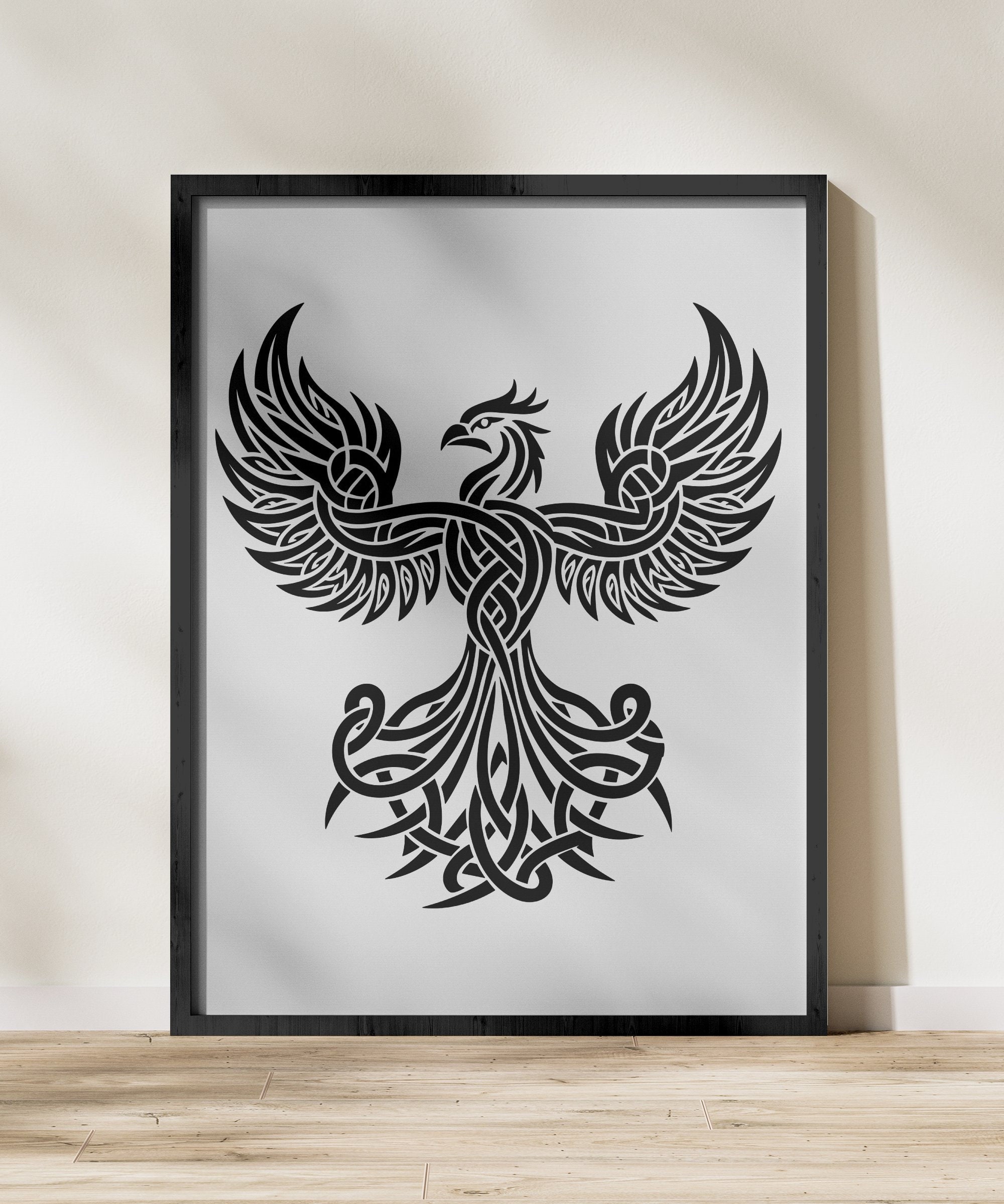Celtic Phoenix Vector Art Svg, Ai, Eps, Png, Dxf Files for Cricut ...