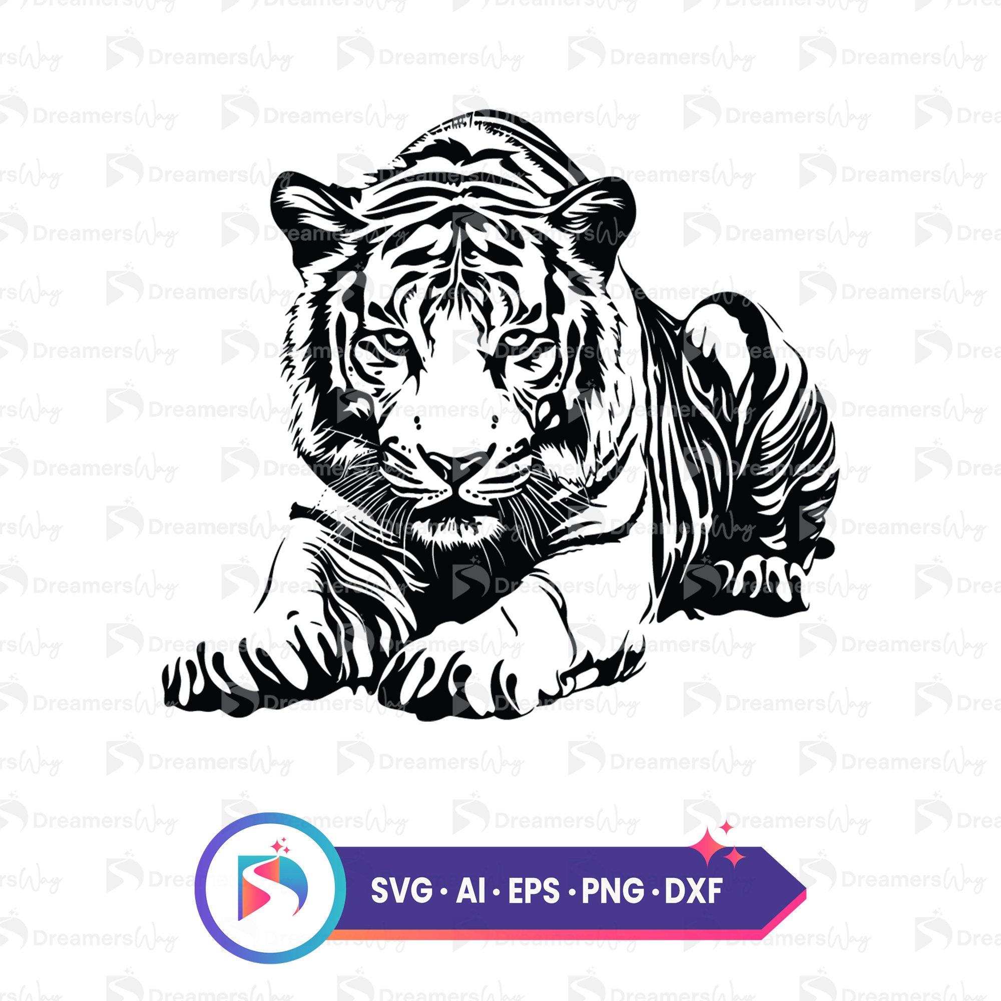 Tiger Vector Illustration, Tiger Svg, Tiger Png, Best for Print on ...