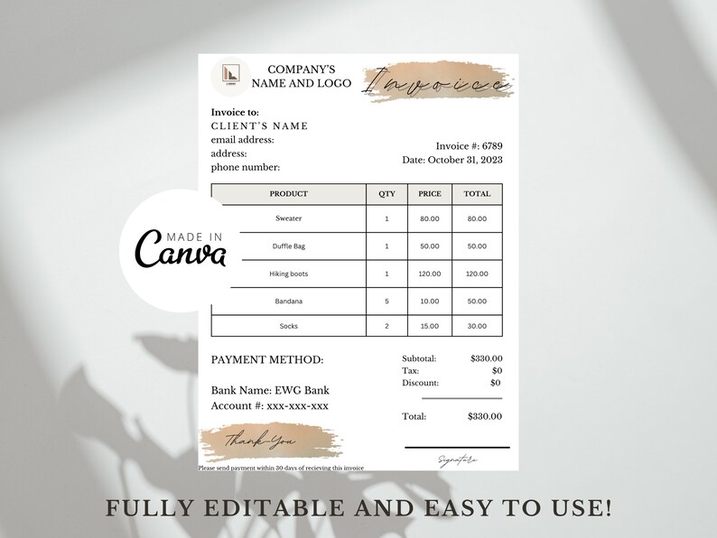 Invoice Template Download | Printable Invoice | Business Invoice ...