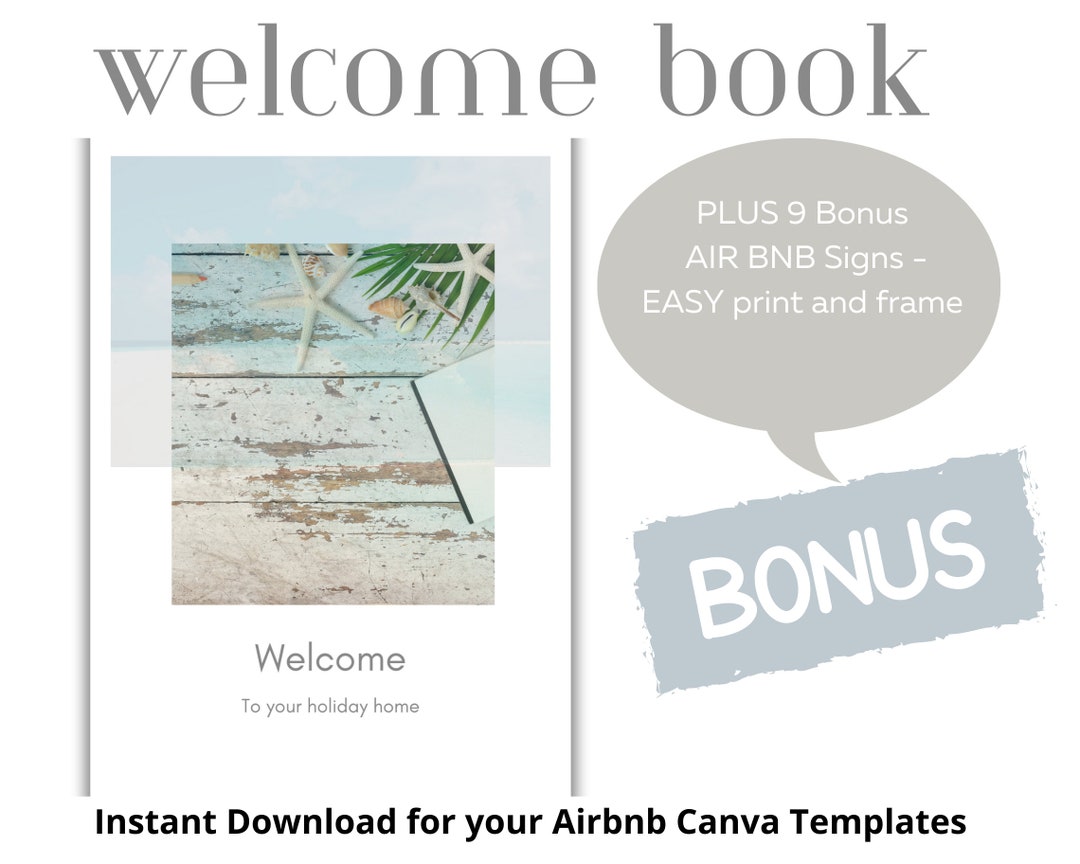 Airbnb Welcome Book Including Bonus Printable Airbnb Signs - Etsy