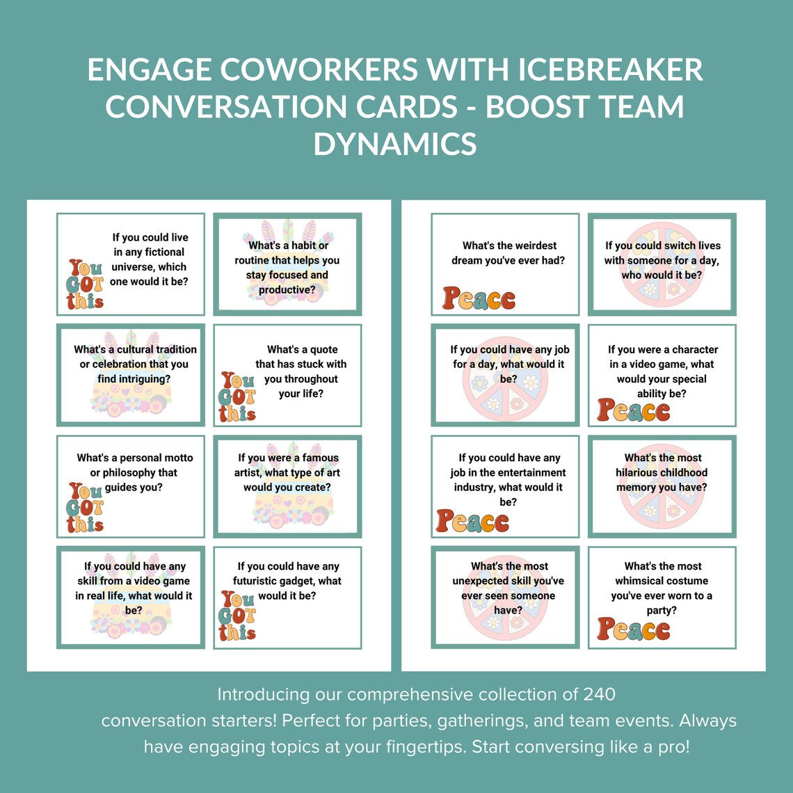 Conversation Cards Team Building Games for Work - Etsy