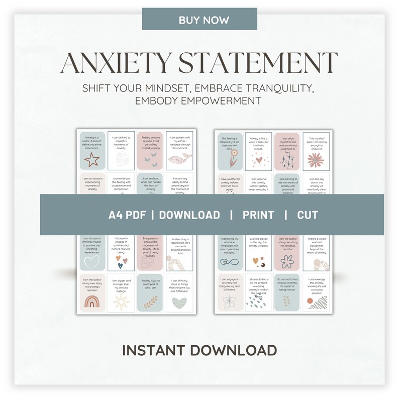 Anxiety Coping Cards Printable - Etsy