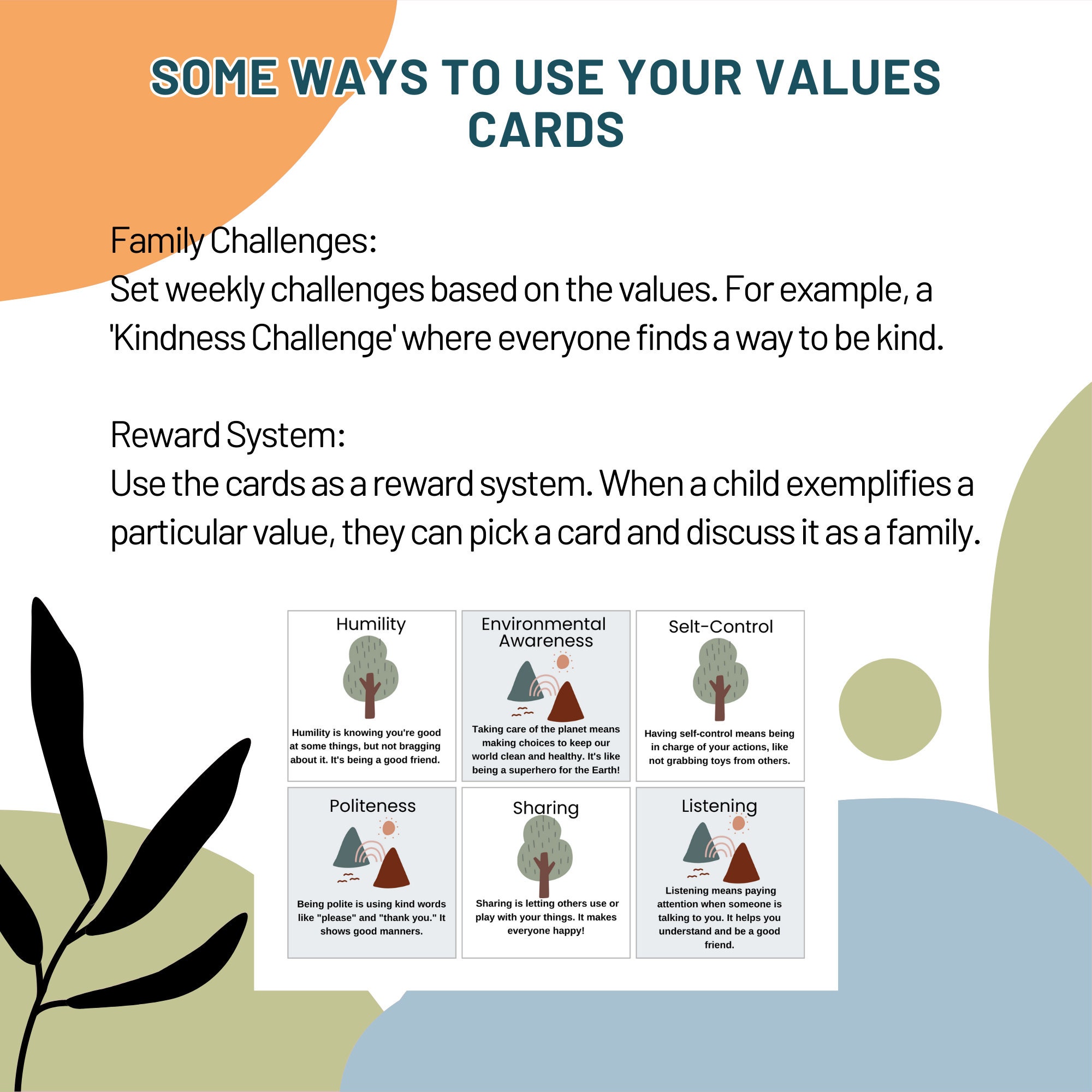 Core Values Encourage Morals: Interactive Values Cards for Children. - Etsy