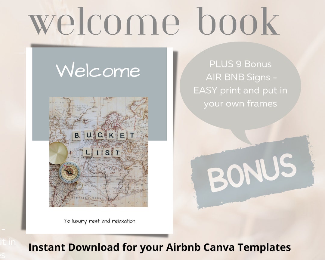 Airbnb Welcome Book Including Bonus Printable Airbnb Signs - Etsy