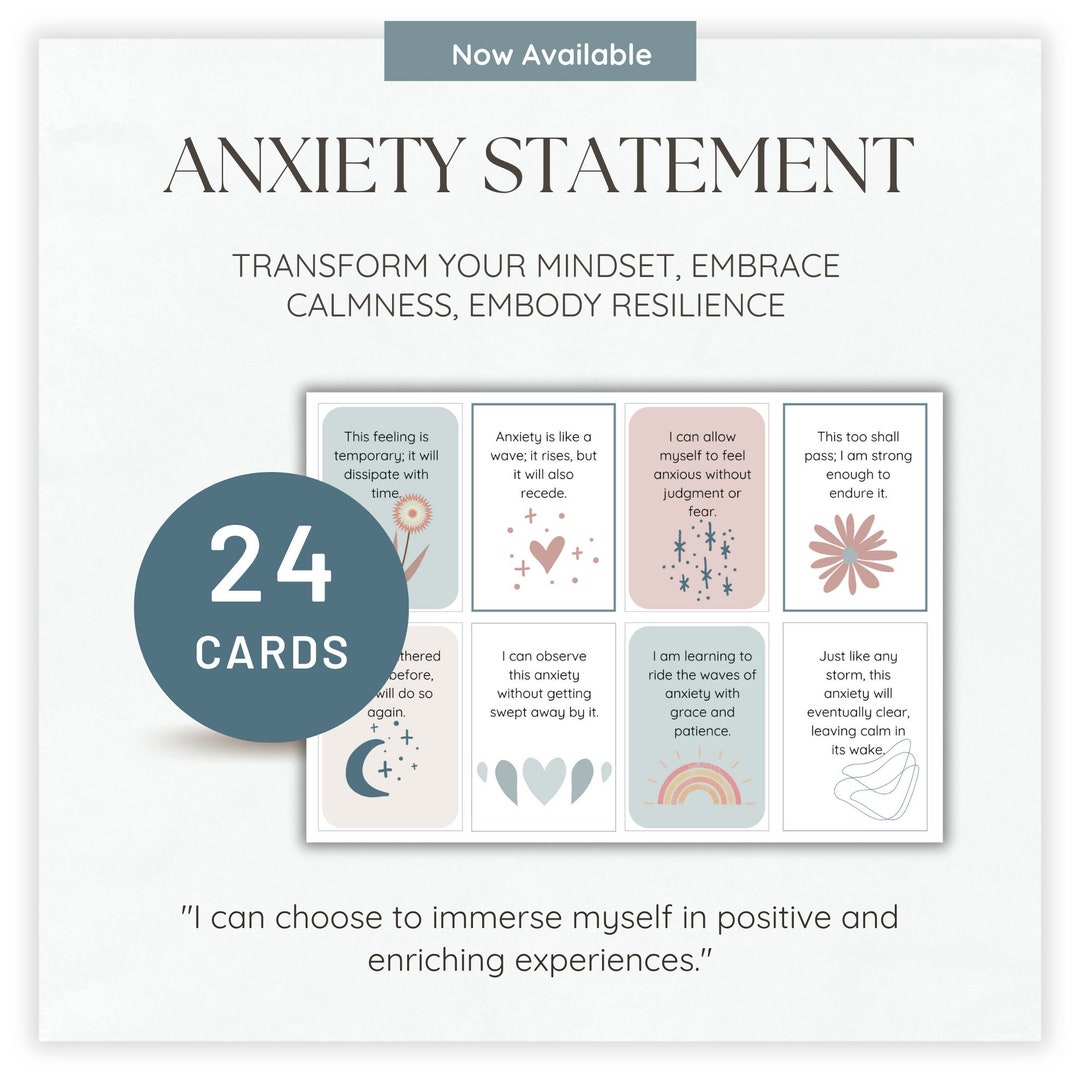 Anxiety Statement Cards Anxiety Coping Skills - Etsy