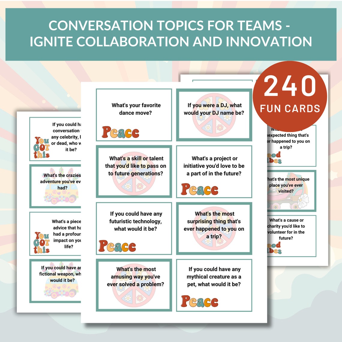 Conversation Cards Team Building Games for Work - Etsy