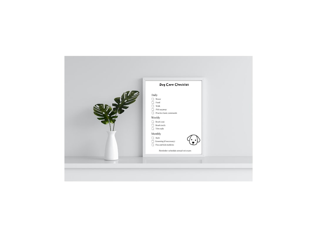Dog Care Checklist | Pet Care | Pet Owner Checklist | Daily, Weekly ...