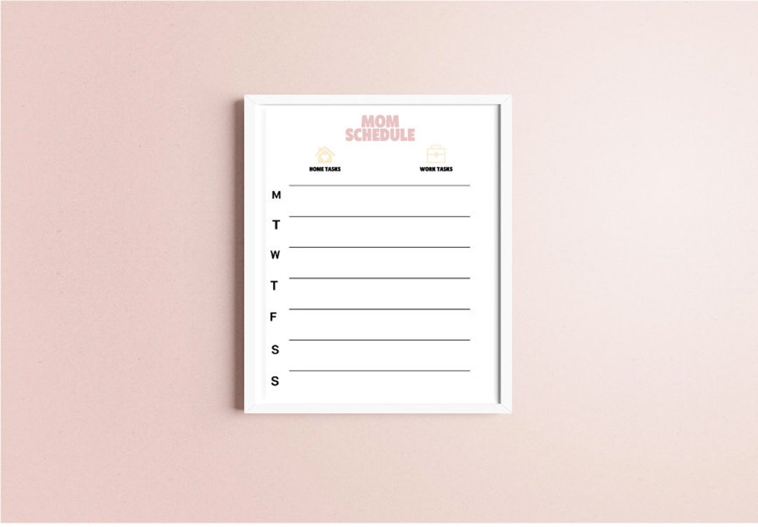 Mom Weekly Schedule Home Manager Schedule Working Mom Schedule Work ...